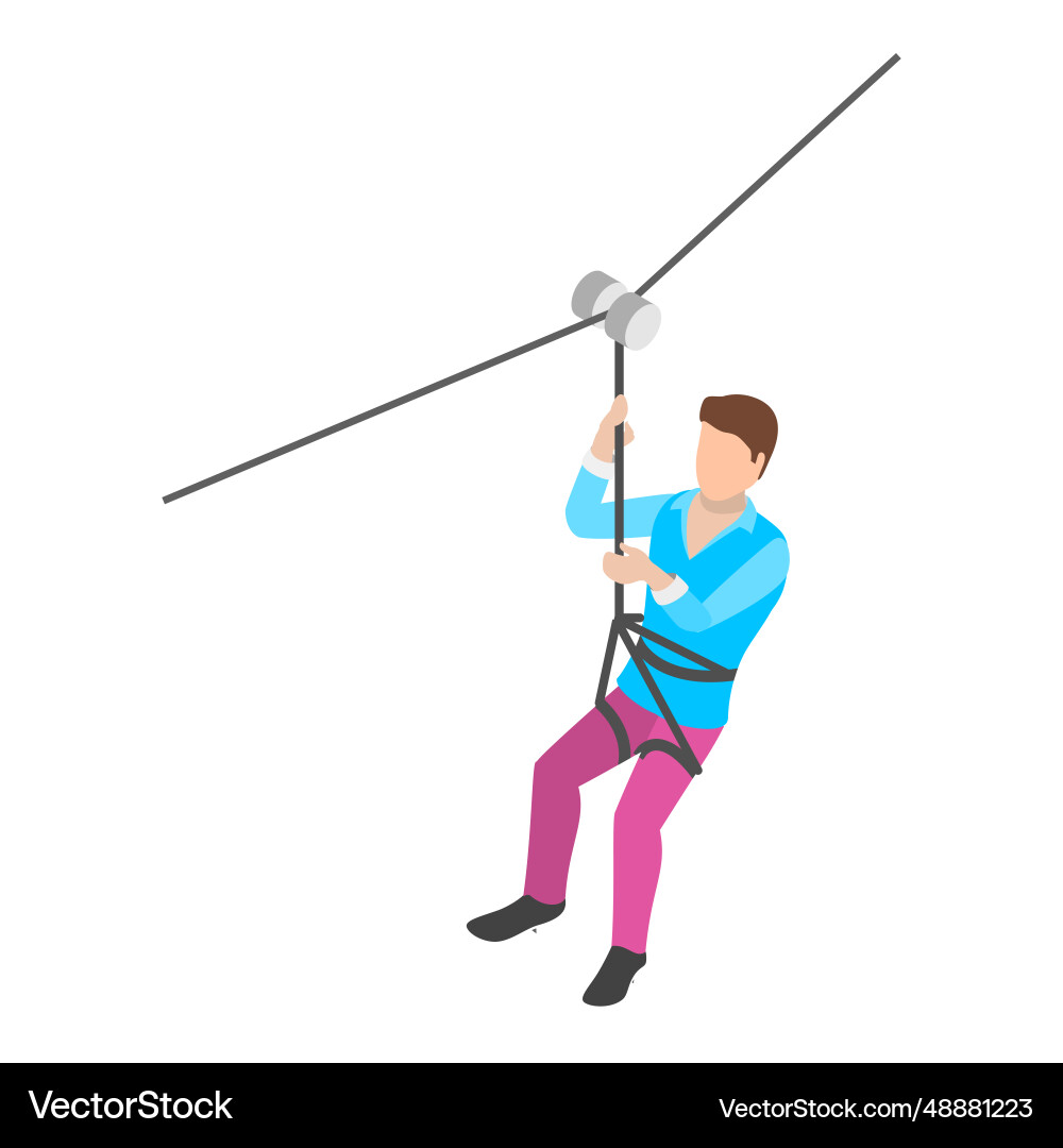 3d isometric flat of rope park Royalty Free Vector Image