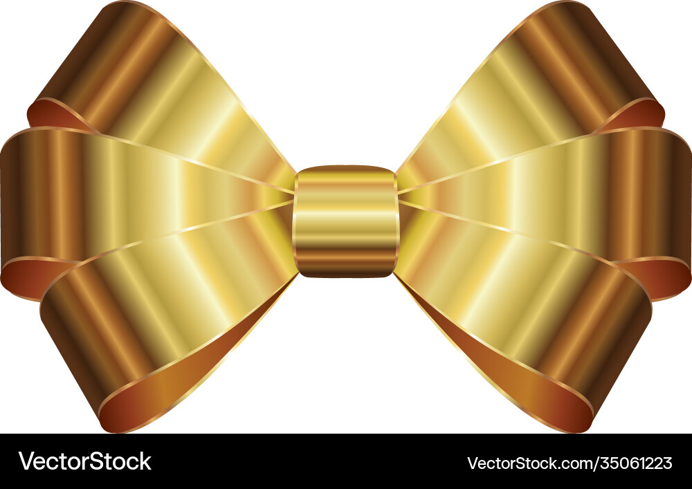 Bow golden color on a white background Royalty Free Vector