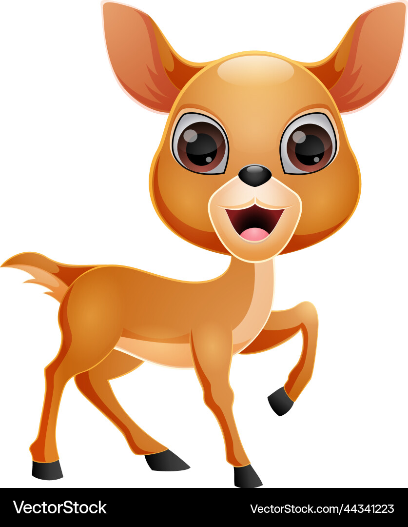 Cute little deer on white background Royalty Free Vector