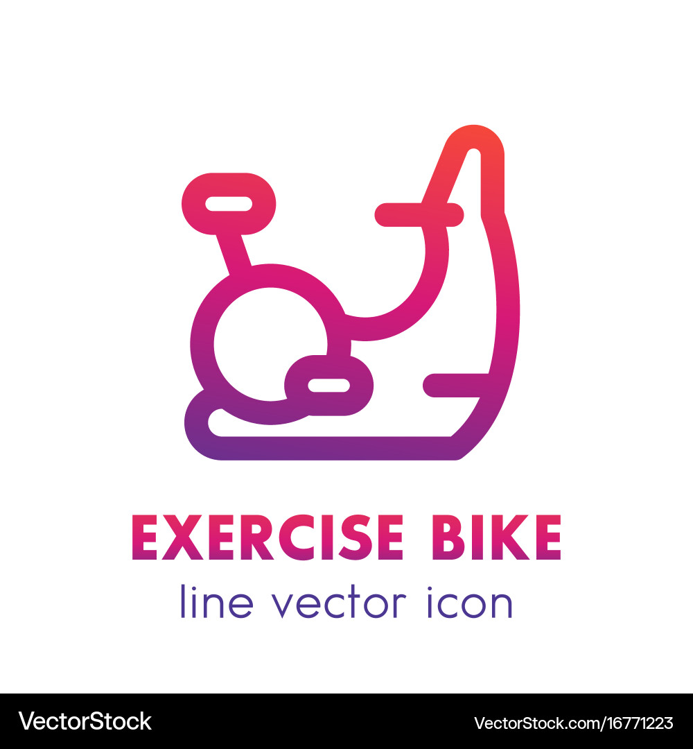 Exercise bike line icon isolated over white Vector Image