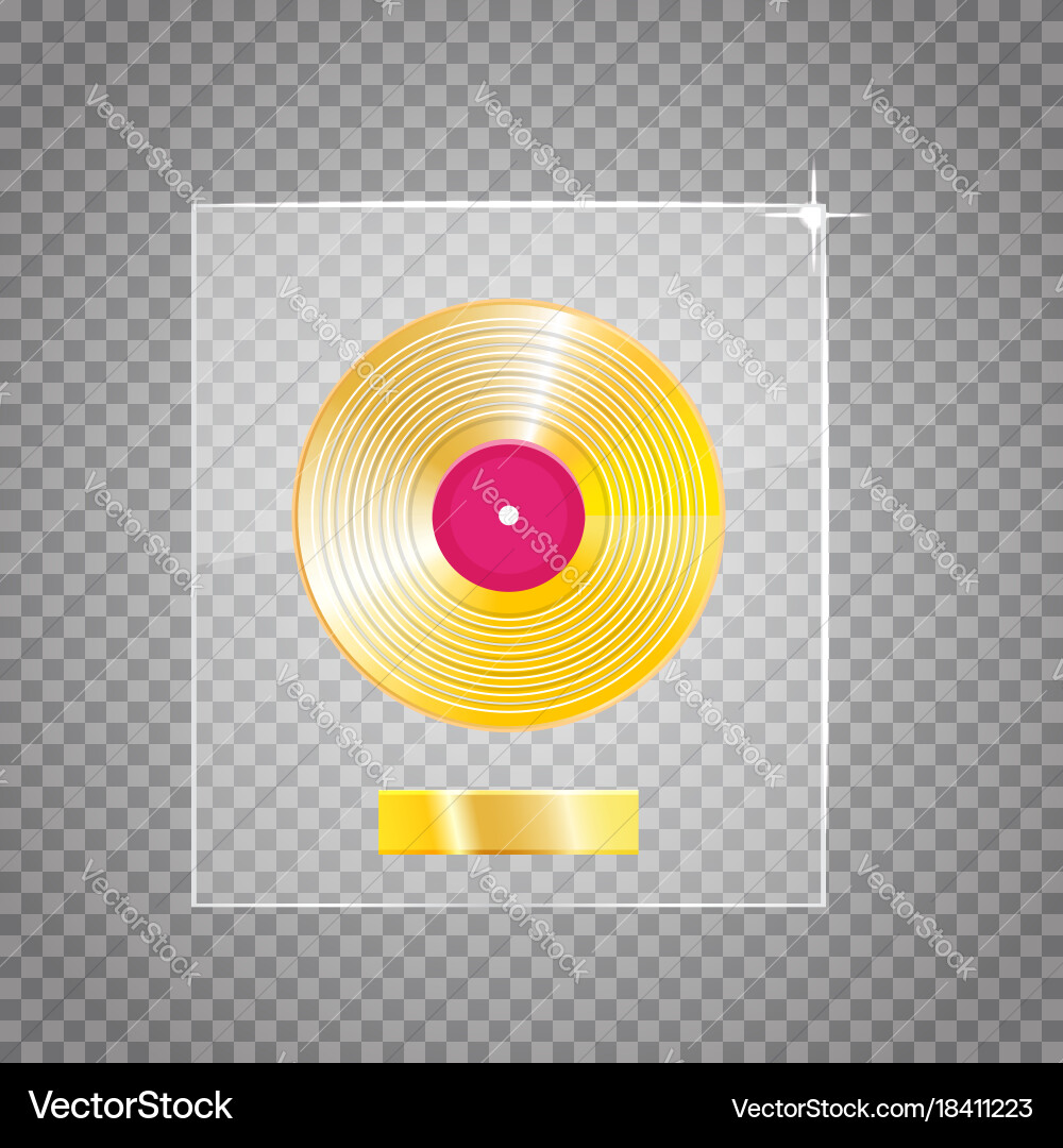 Golden vinyl lp gold template design element Vector Image