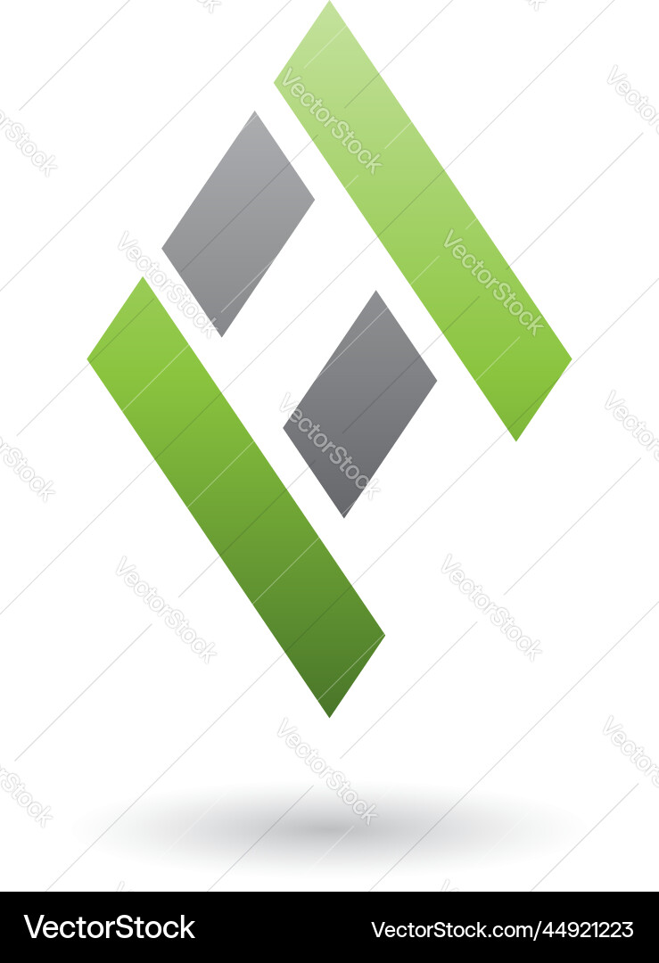 Green and black diamond shaped letter Royalty Free Vector
