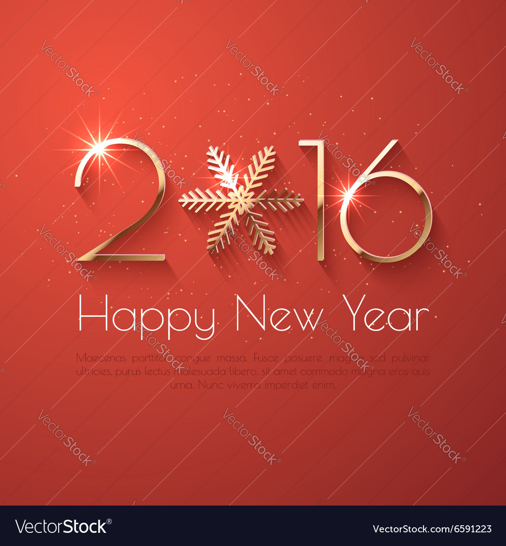 Happy new year 2016 text design Royalty Free Vector Image