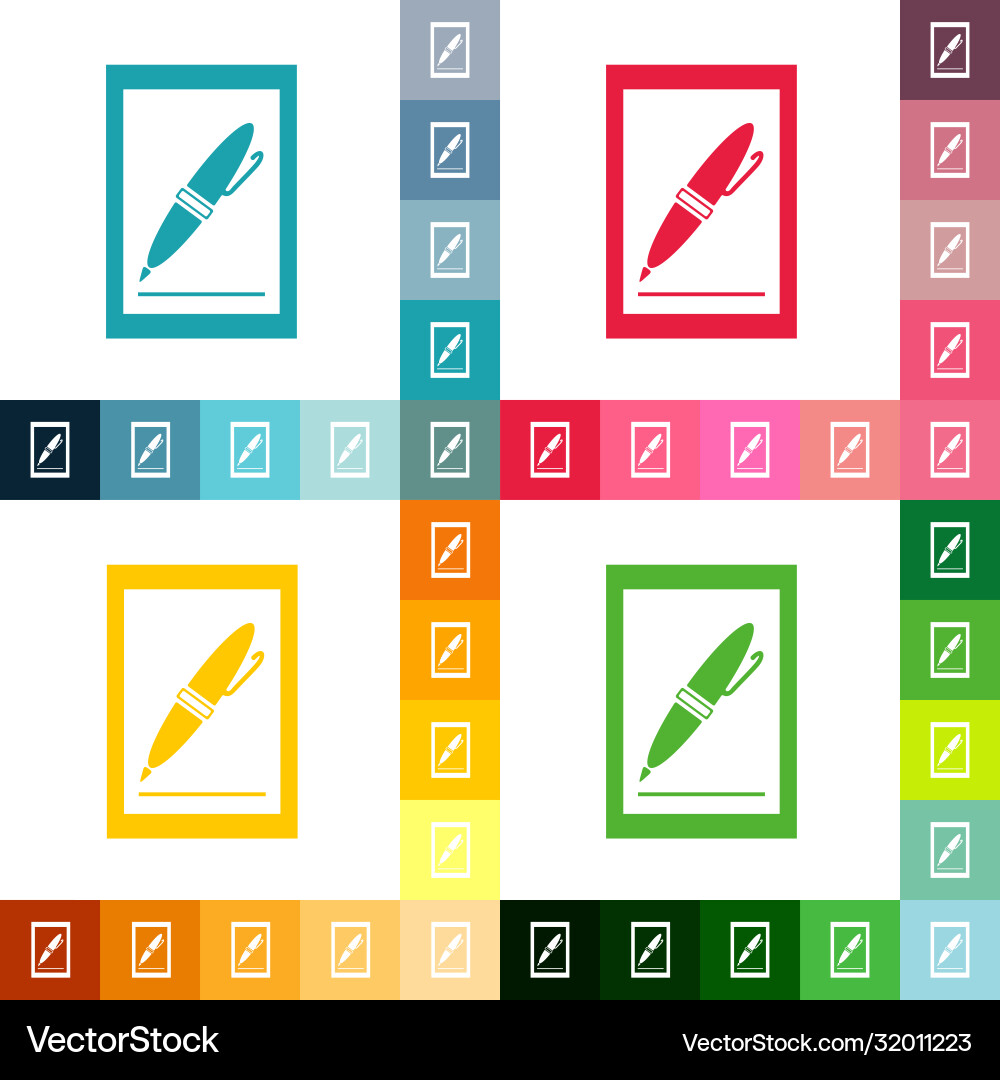 Icons in a flat style pen Royalty Free Vector Image