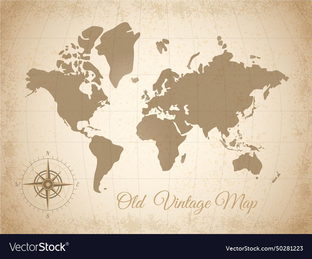 Old colored map Royalty Free Vector Image - VectorStock