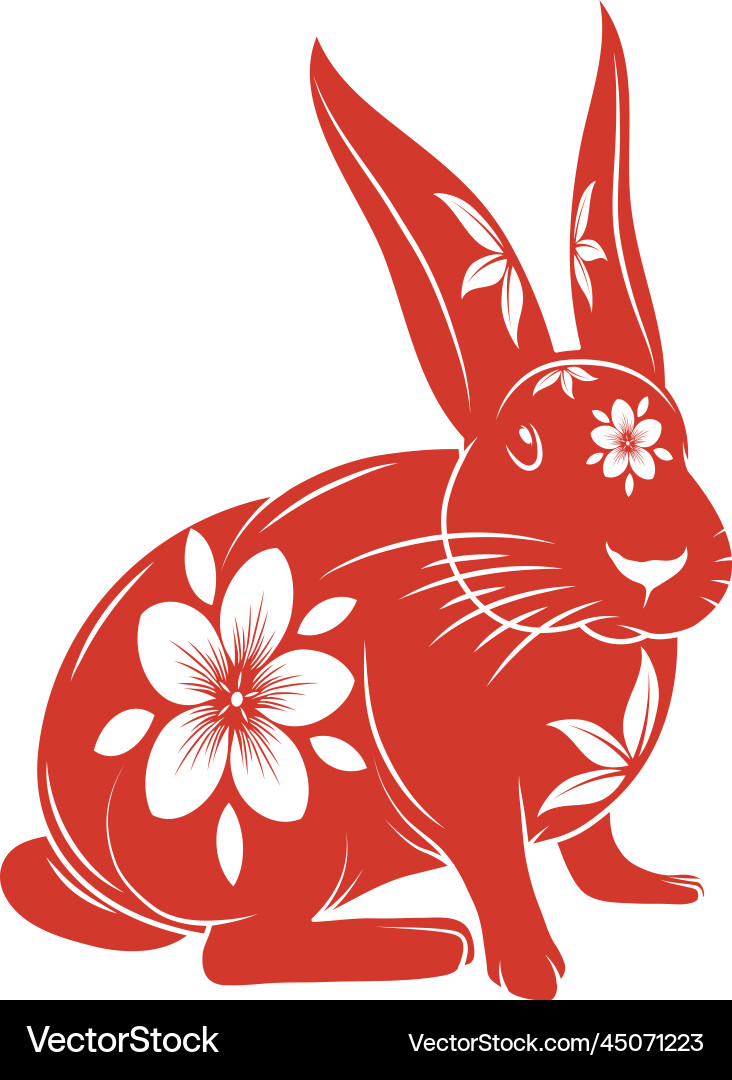 Rabbit chinese zodiac animal Royalty Free Vector Image