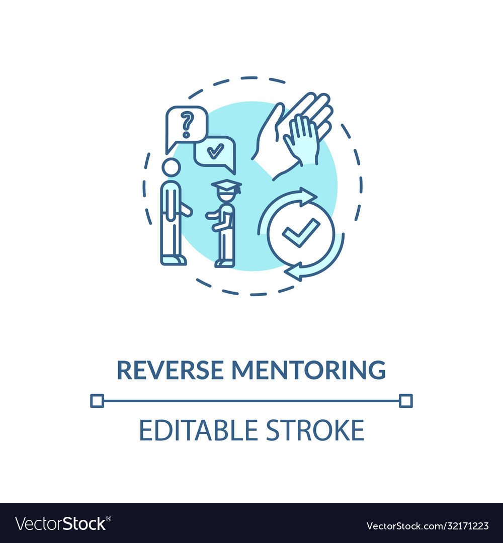 Reverse mentoring concept icon Royalty Free Vector Image Reverse mentoring concept icon Royalty Free Vector Image