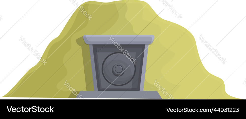 Safe base icon cartoon bomb shelter Royalty Free Vector