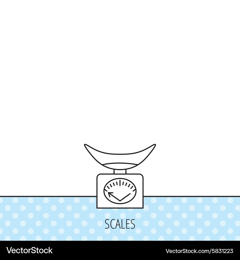 Scales icon kitchen weighing tool sign Royalty Free Vector