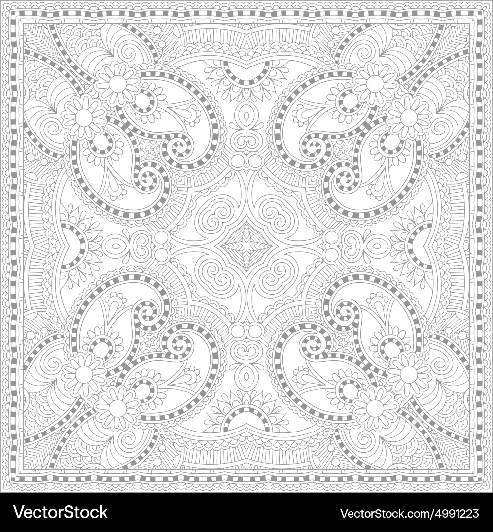 Unique coloring book square page for adults Vector Image