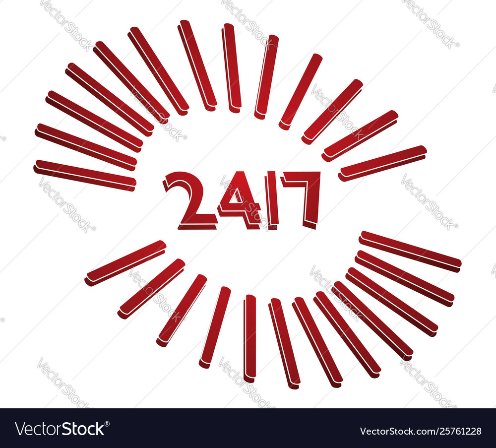 247 dial Royalty Free Vector Image - VectorStock