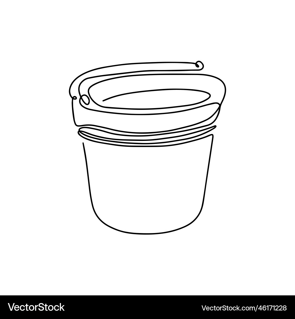 Bucket art icon in one line linear logo Royalty Free Vector