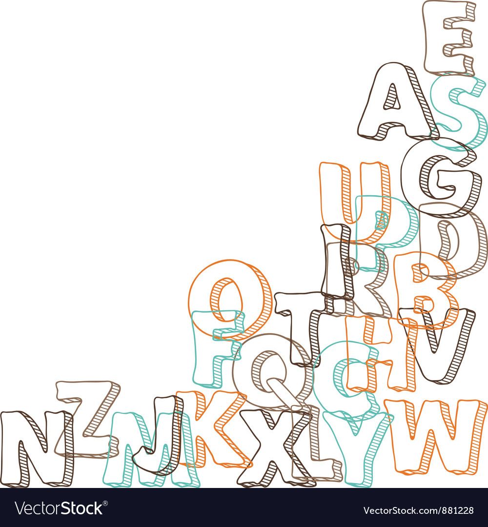 Colored background with letters of alphabet Vector Image