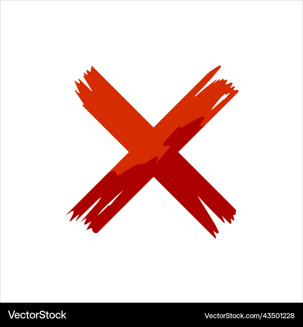 Cross symbol blot and ban Royalty Free Vector Image