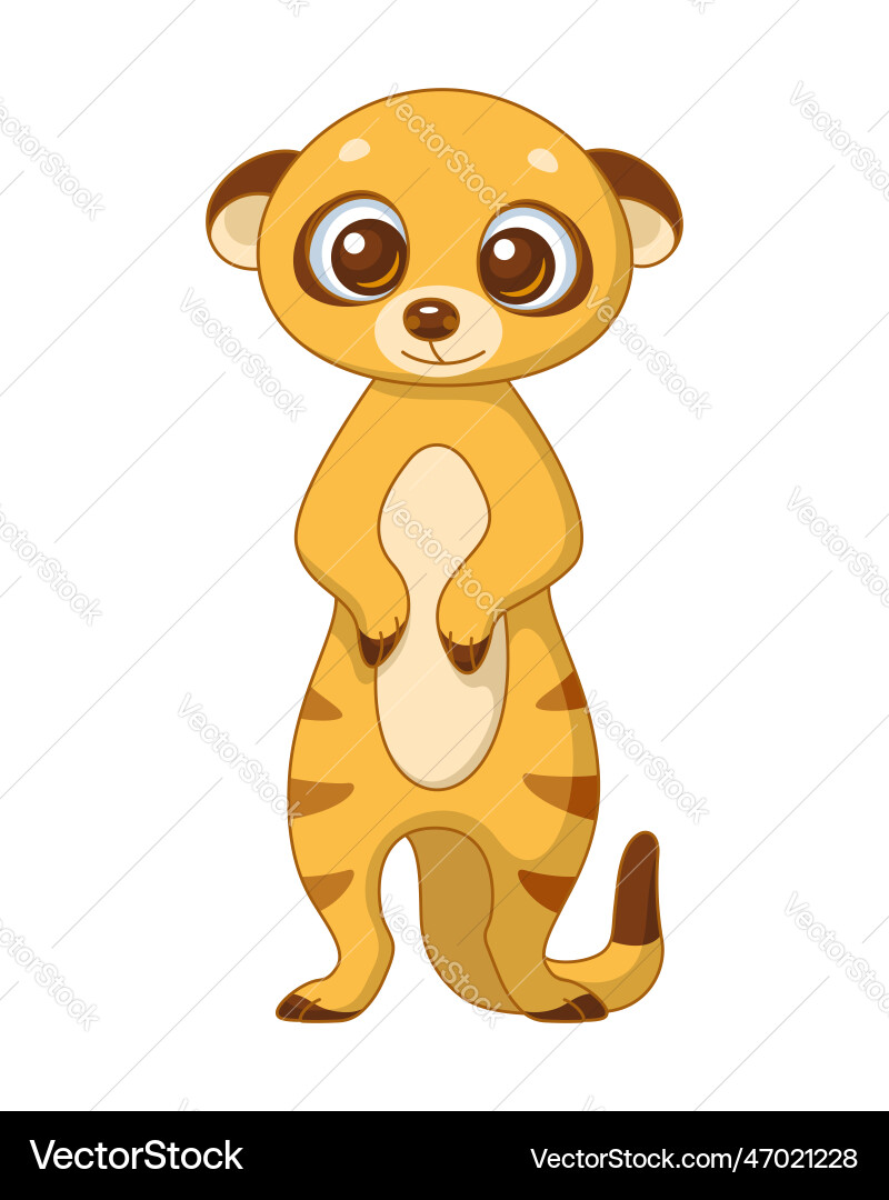 Cute meerkat cartoon Royalty Free Vector Image