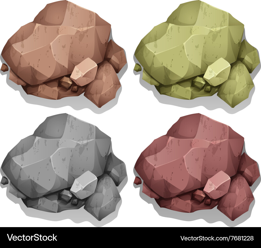 Different color of natural rocks Royalty Free Vector Image