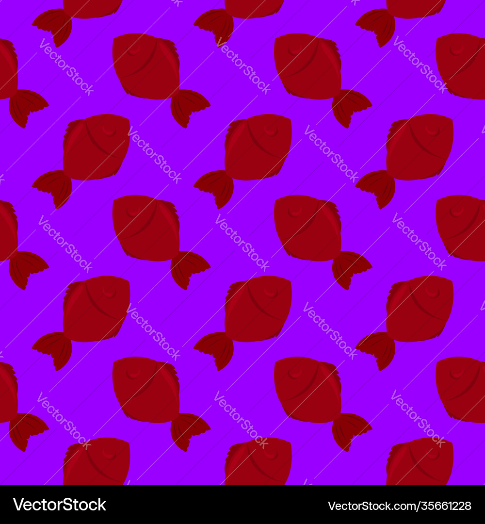 Fried fishseamless pattern on purple background Vector Image