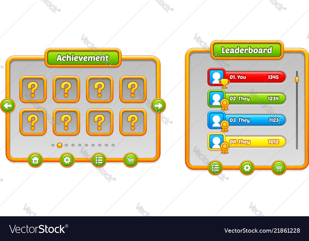 Game user interface templates Royalty Free Vector Image