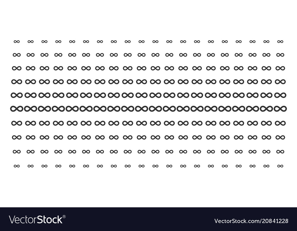Infinity shape halftone array Royalty Free Vector Image