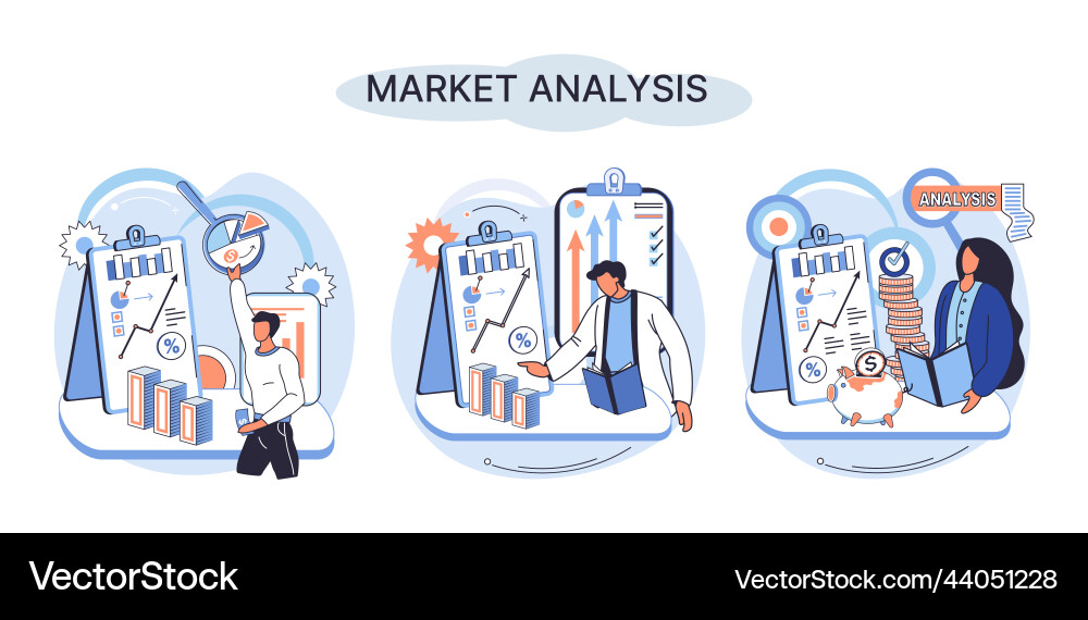 Market analysis metaphor marketing strategy Vector Image