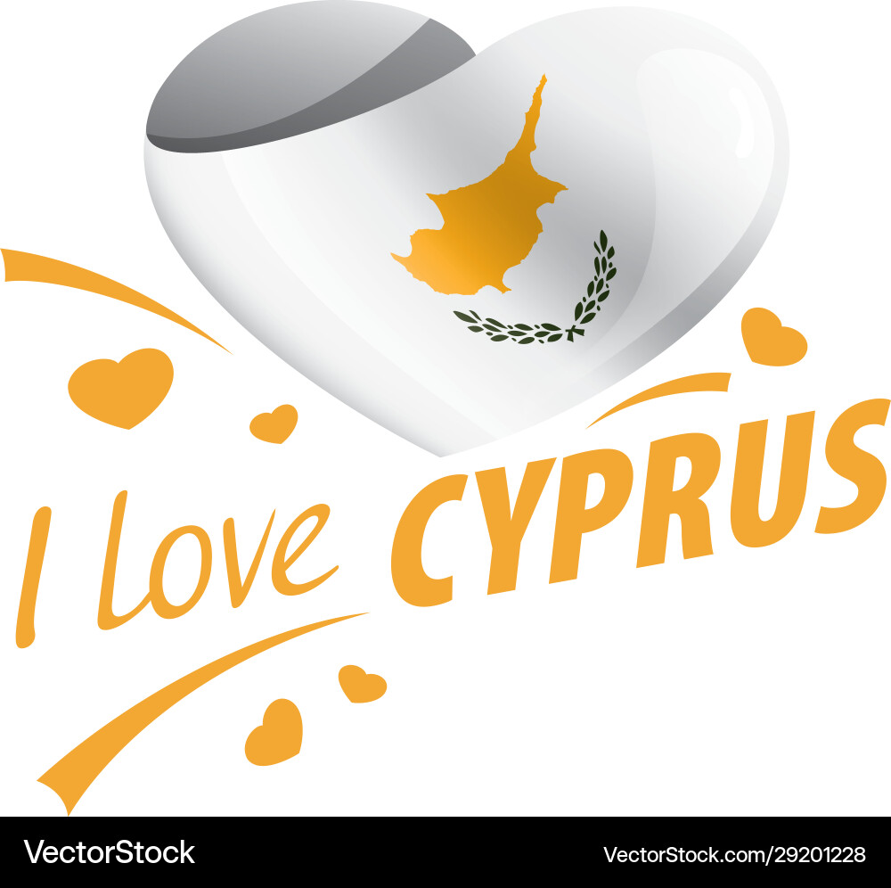 National flag cyprus in shape Royalty Free Vector Image
