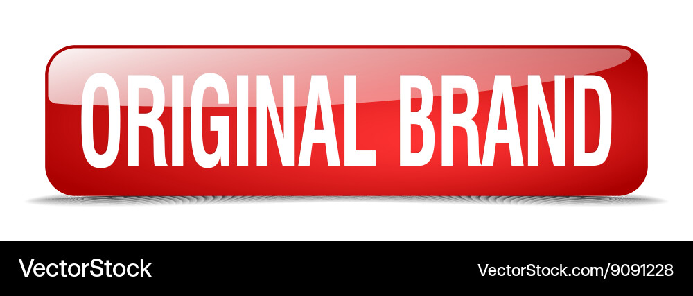 Original brand red square 3d realistic isolated Vector Image