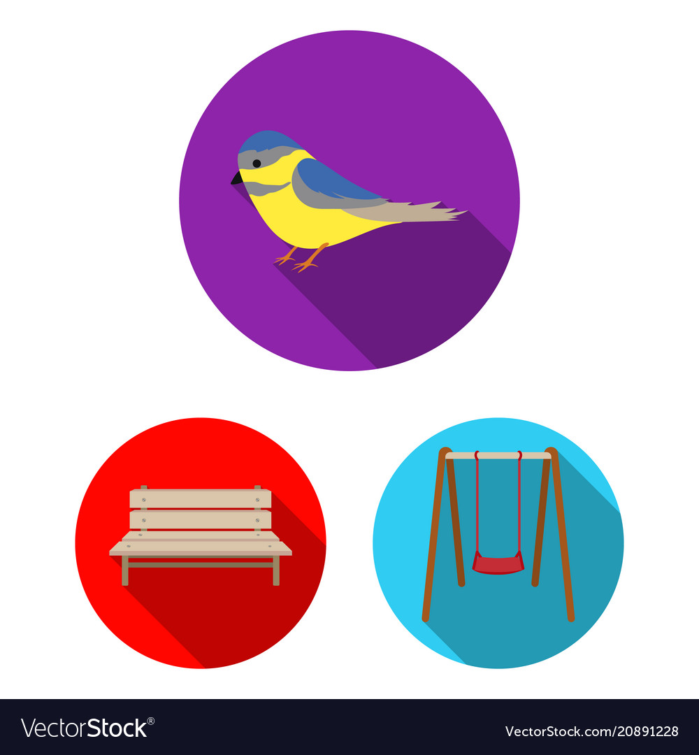 Park equipment flat icons in set collection Vector Image