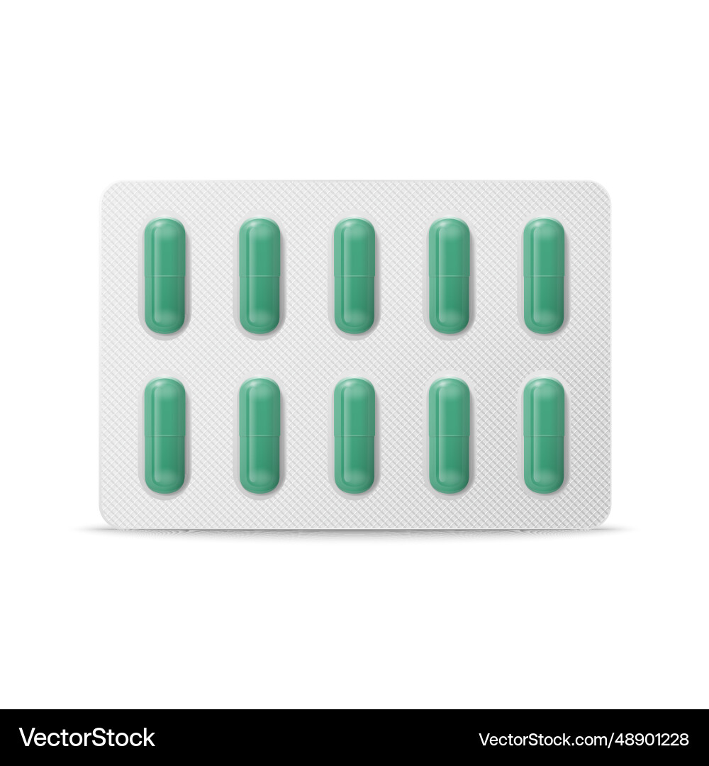 Realistic pharmaceutical medical green Royalty Free Vector