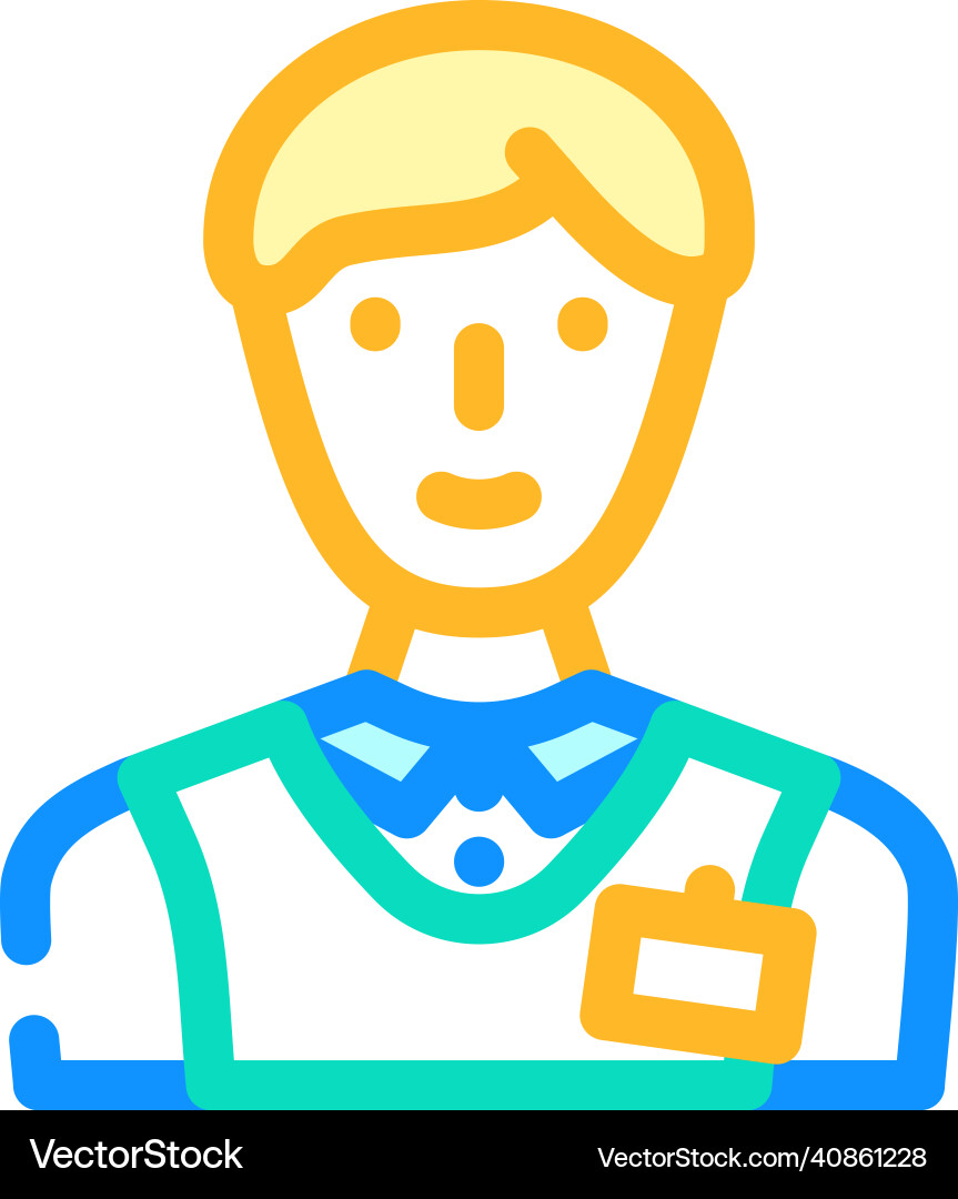 Salesman store color icon Royalty Free Vector Image