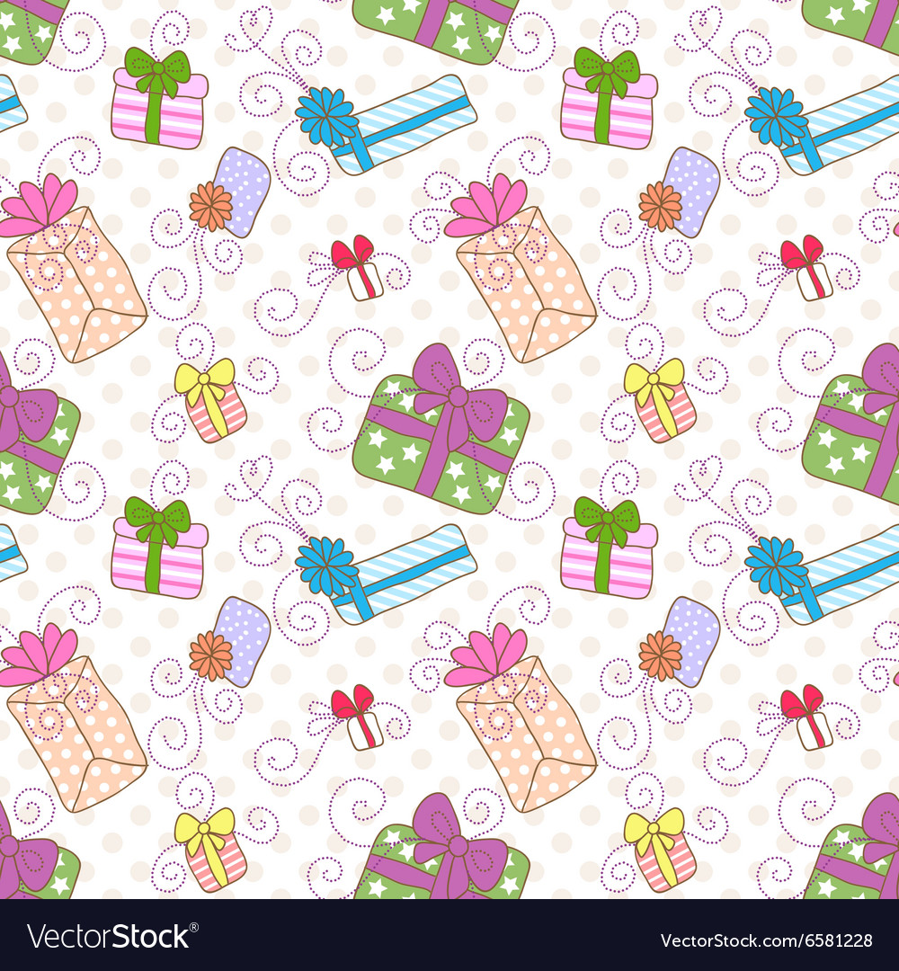 Seamless gift boxes pattern Royalty Free Vector Image