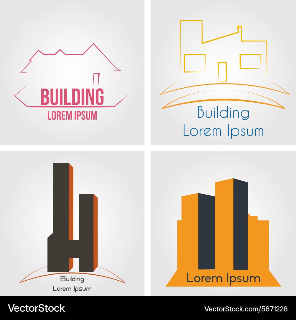 Set abstract buildings for company logos Vector Image