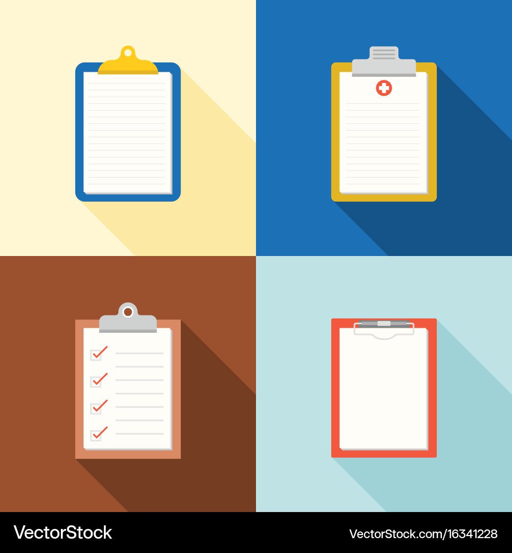 Set of clipboard icon Royalty Free Vector Image