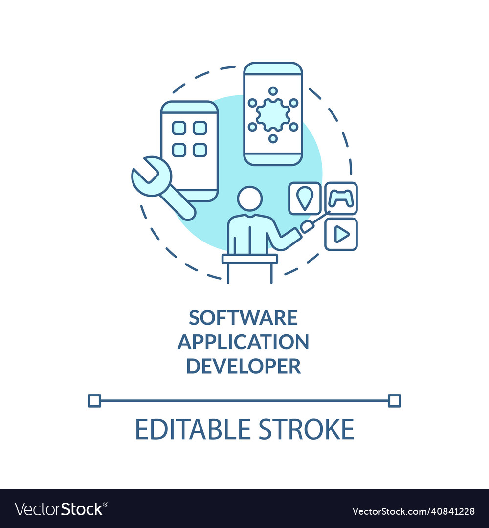 Software application developer turquoise concept Vector Image