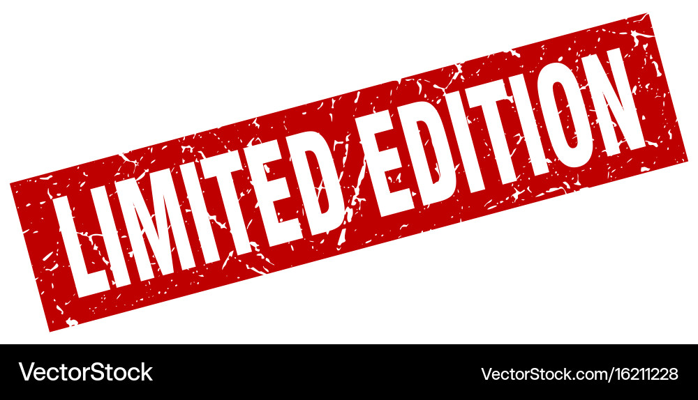 Square grunge red limited edition stamp Royalty Free Vector