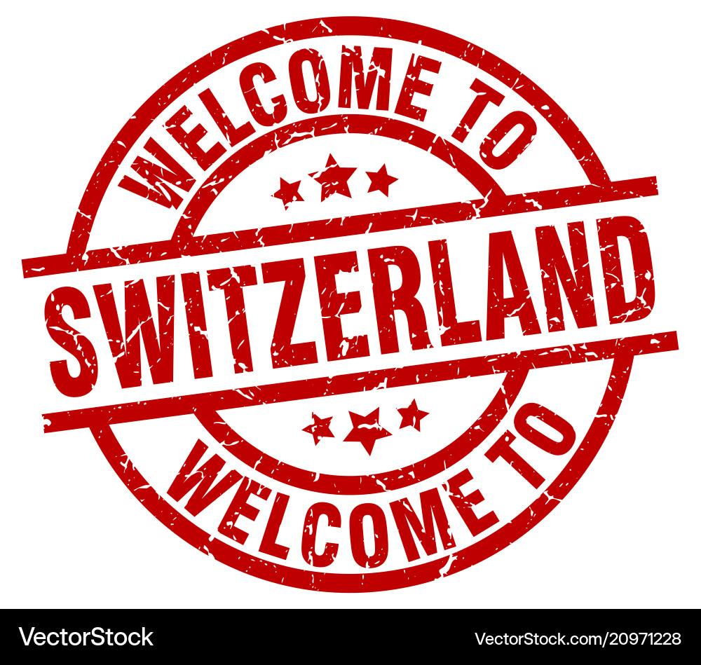 Welcome to switzerland red stamp Royalty Free Vector Image