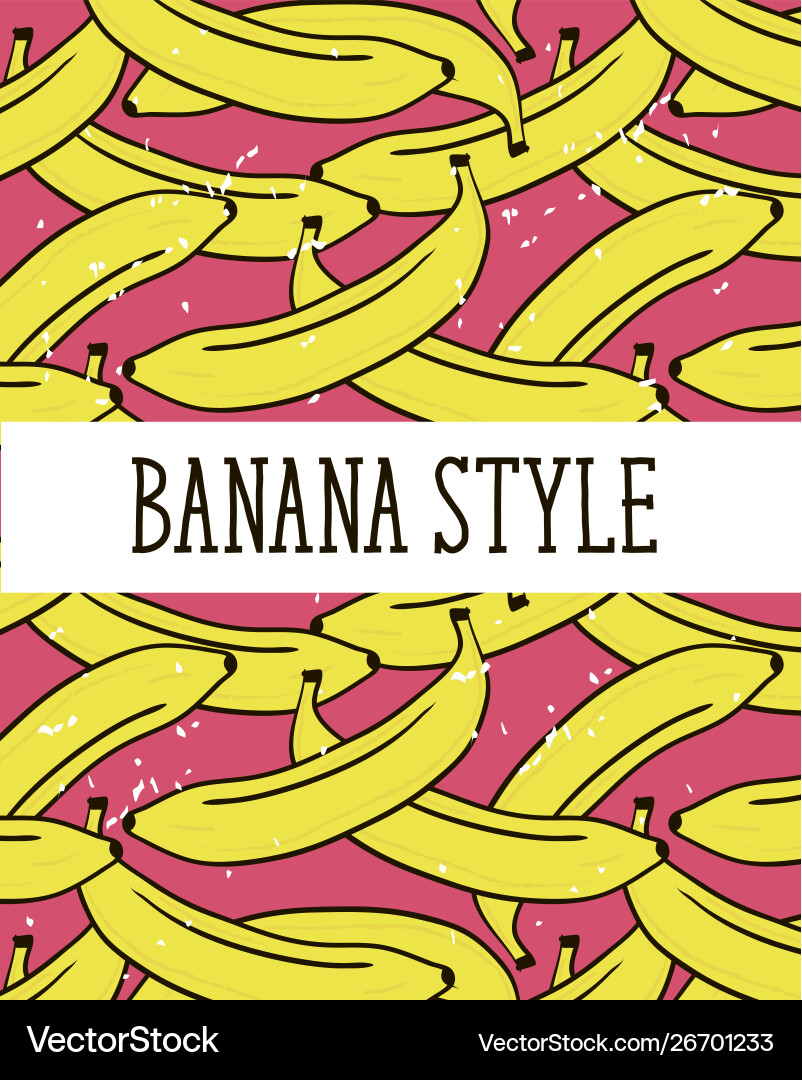 Banana style pink sticker Royalty Free Vector Image