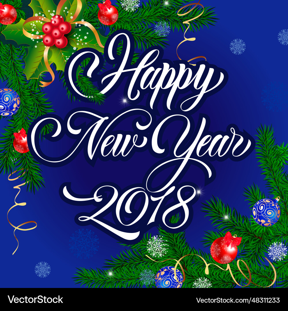 Beautiful new year greeting card Royalty Free Vector Image