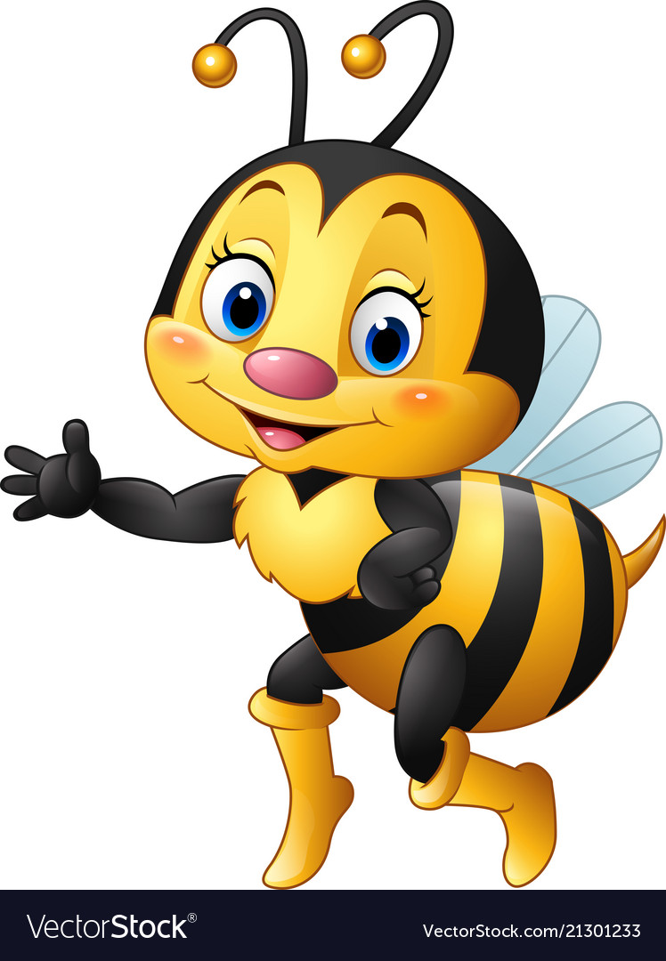 Cartoon Bee Waving Hand Royalty Free Vector Image