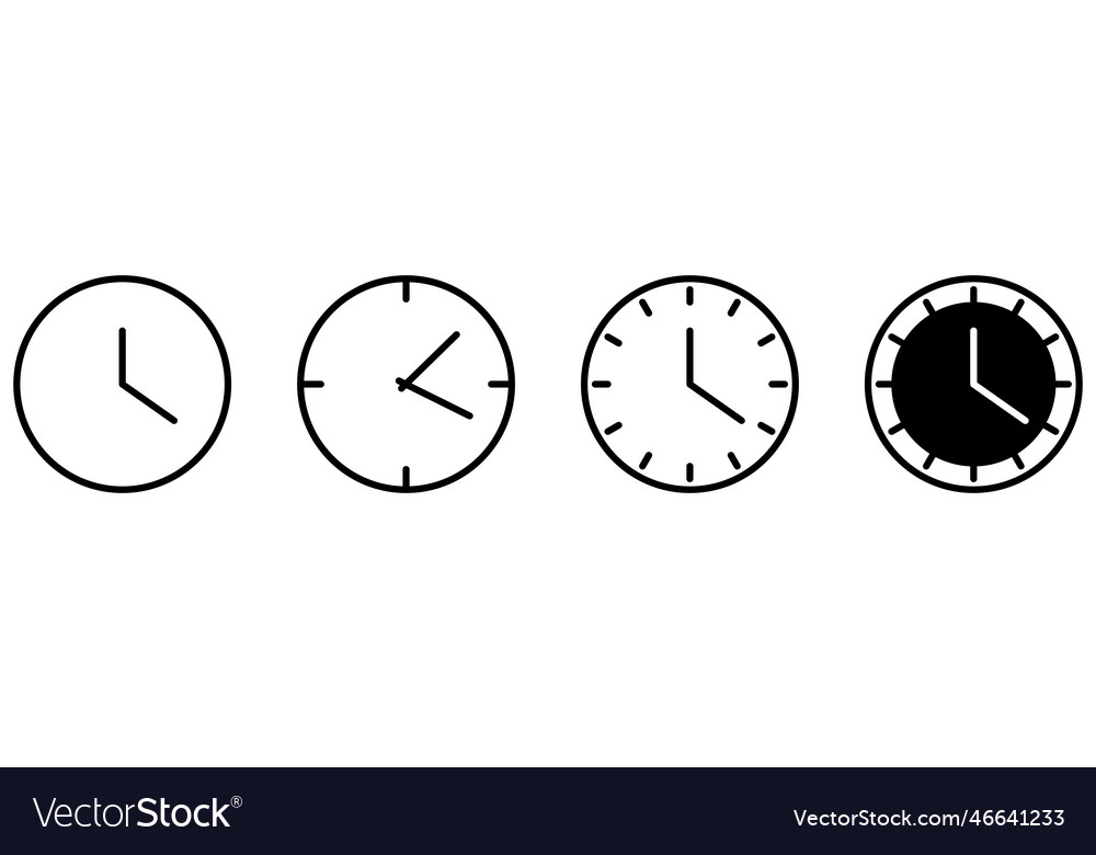 Clock icon set Royalty Free Vector Image - VectorStock