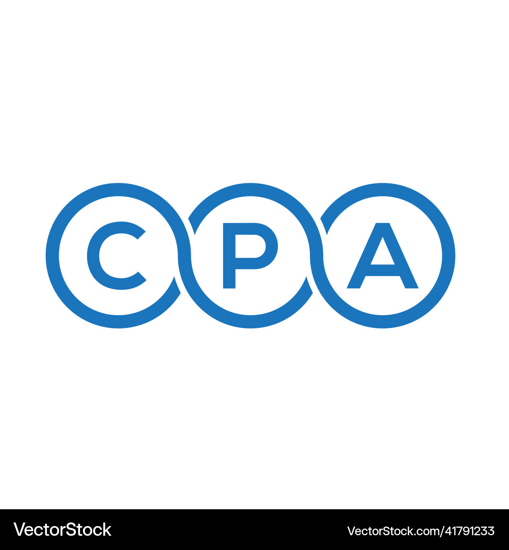 Cpa letter logo design on white background Vector Image