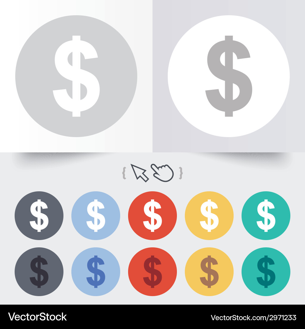 Dollar sign icon usd currency symbol Royalty Free Vector