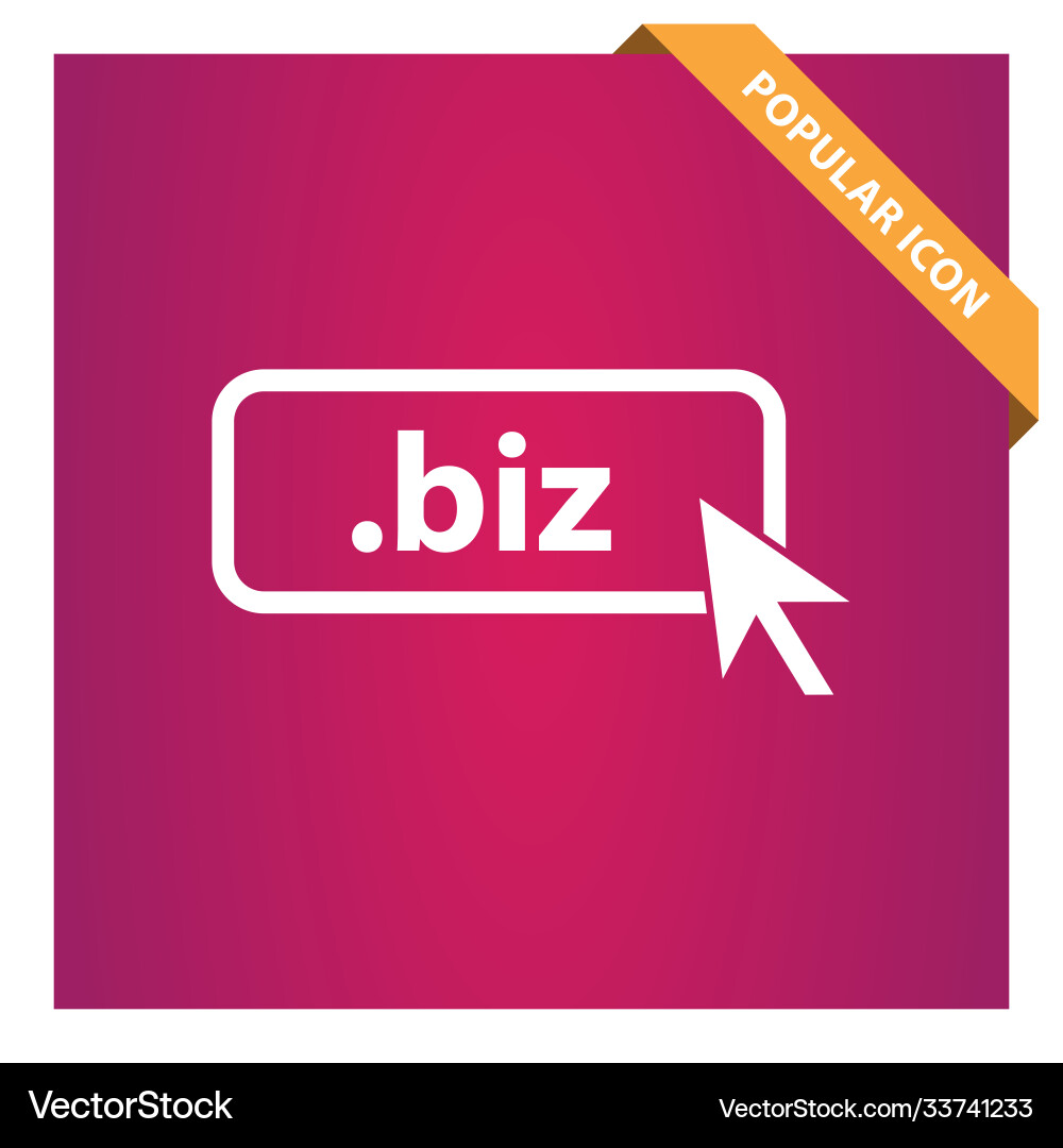 Domain biz icon top-level internet Royalty Free Vector Image