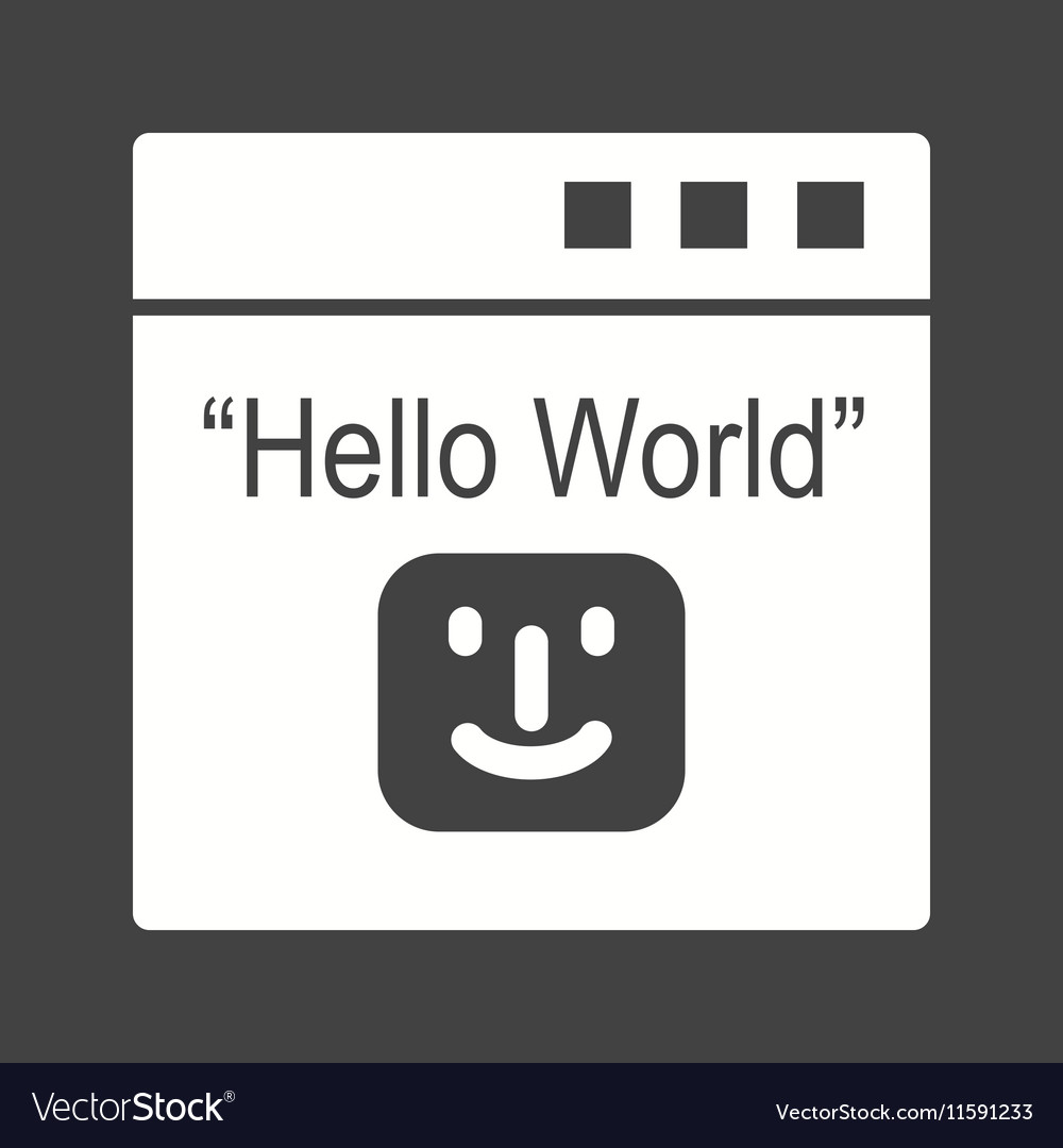 Hello world program Royalty Free Vector Image - VectorStock