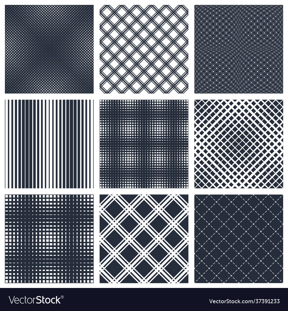 Minimal Simple Geometric Seamless Patterns Set Vector Image