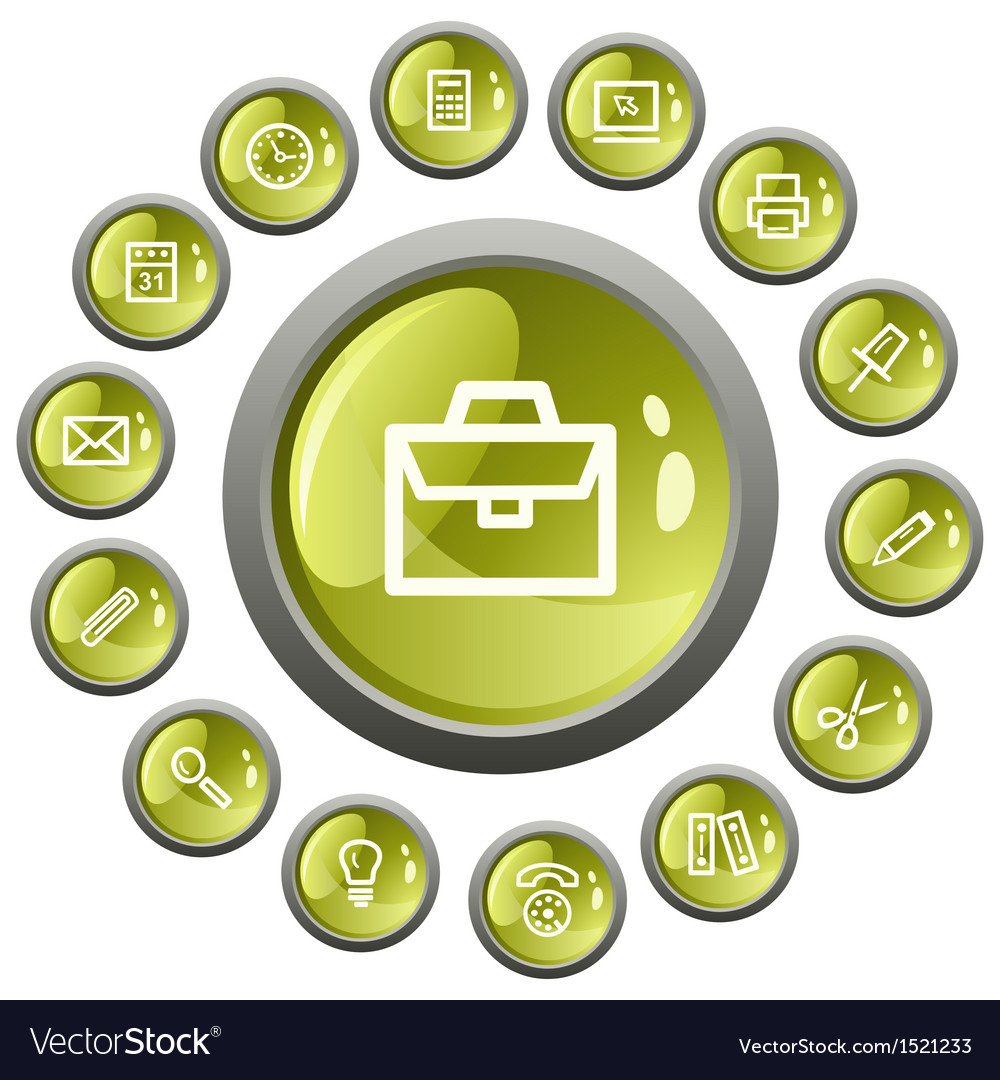 Office buttons Royalty Free Vector Image - VectorStock