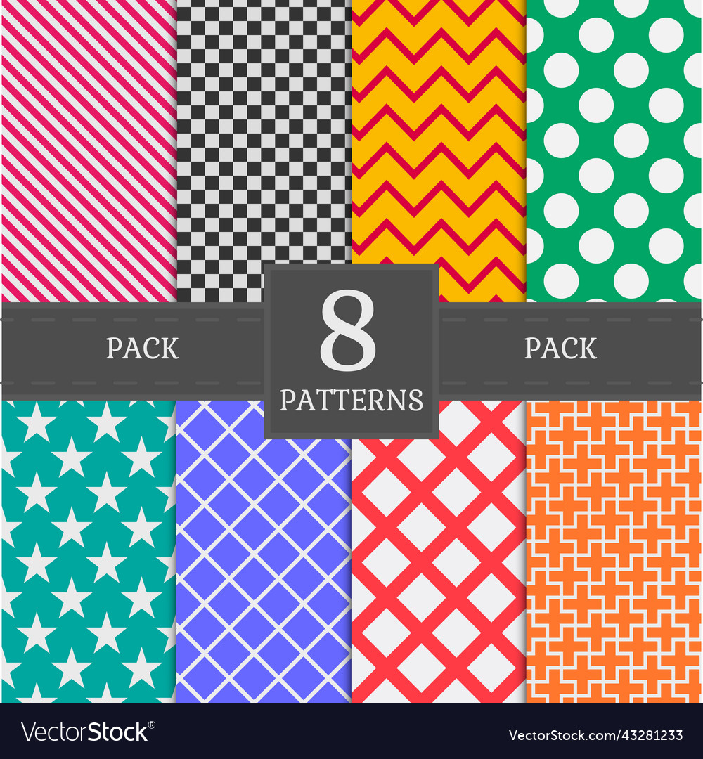 Pack patterns Royalty Free Vector Image - VectorStock