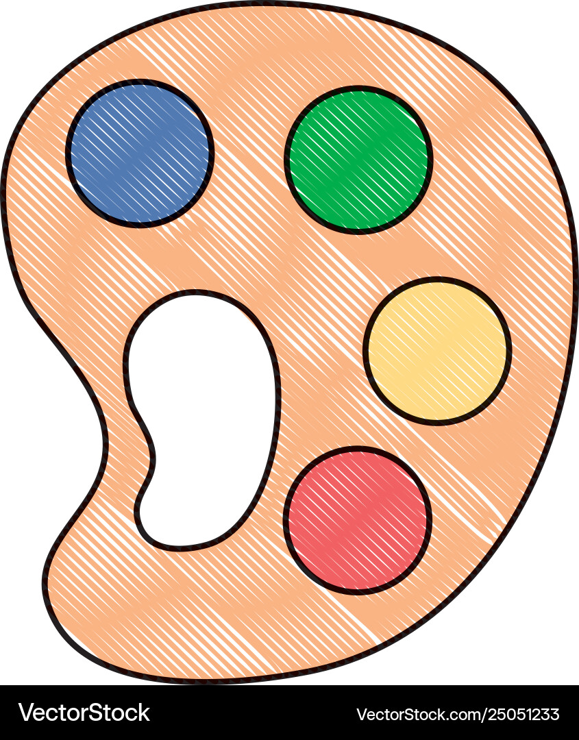 Palette color artistic supply drawn Royalty Free Vector