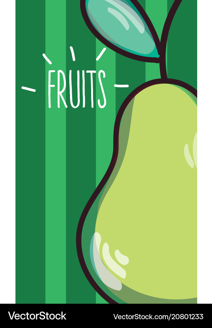 Pear fruits cartoon Royalty Free Vector Image - VectorStock