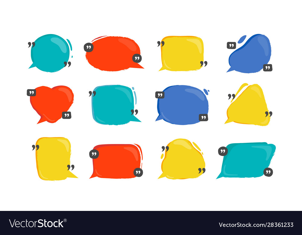 Quotation bubble colored bubbles for text Vector Image