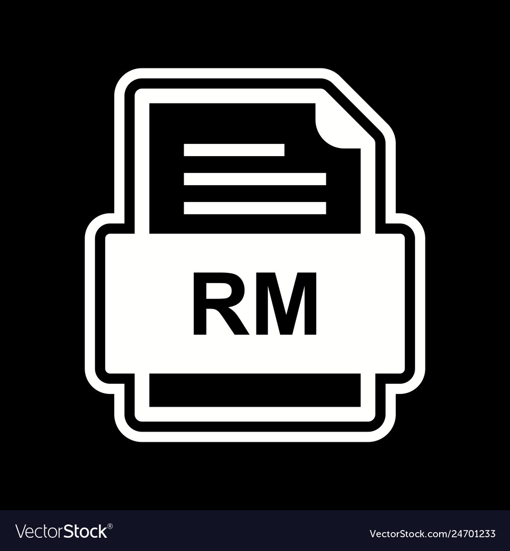 Rm file document icon Royalty Free Vector Image
